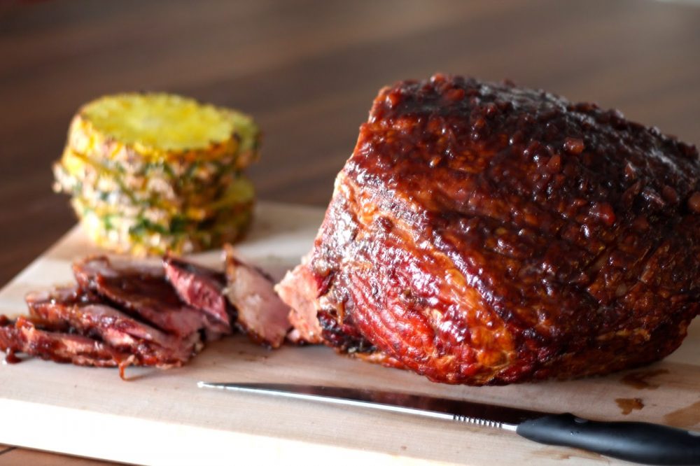 Snake River Farms Kurobuta Ham with Grilled Pineapple and Pomegranate ...