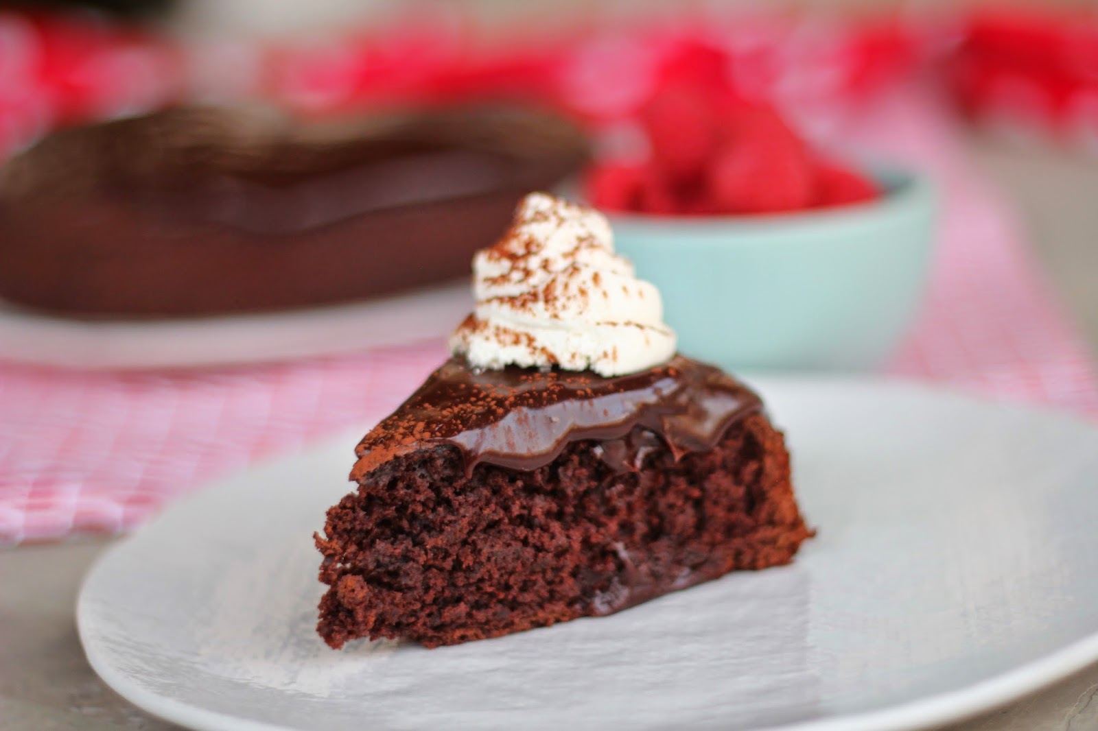 Chocolate Ganache Cake with Raspberries and Almond Cream | A Bountiful ...