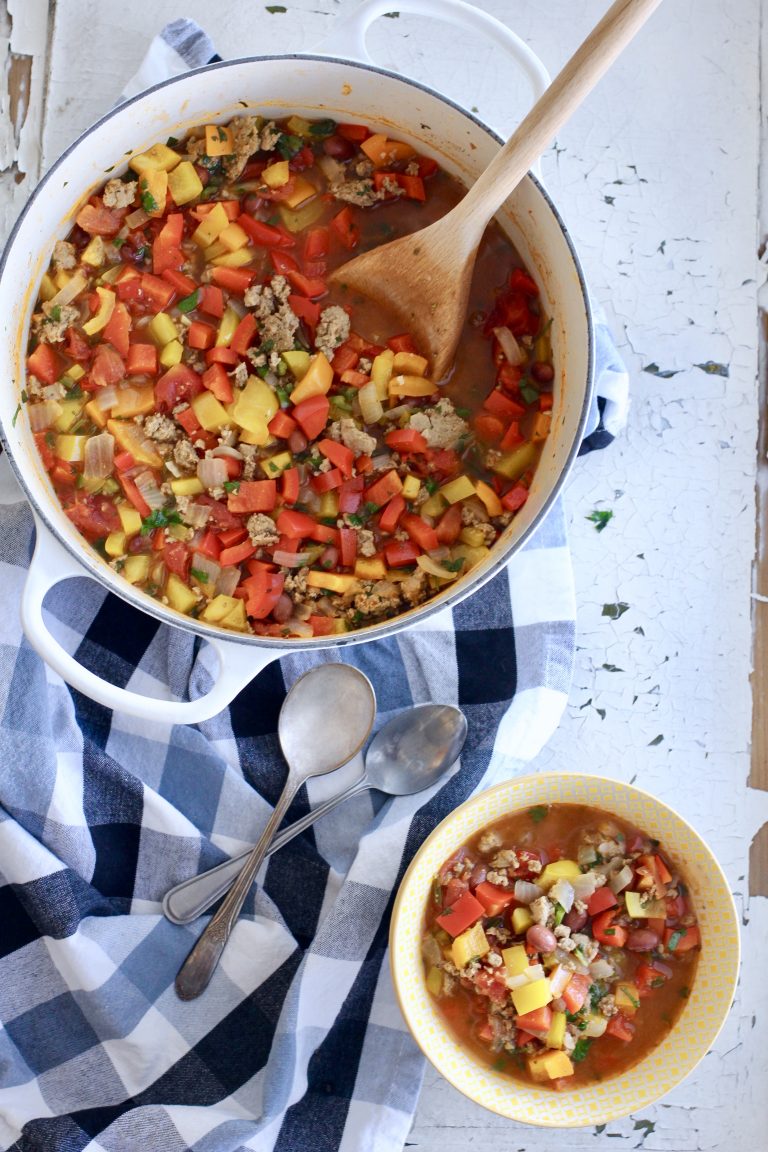Turkey and Fresh Veggie Chili | A Bountiful Kitchen