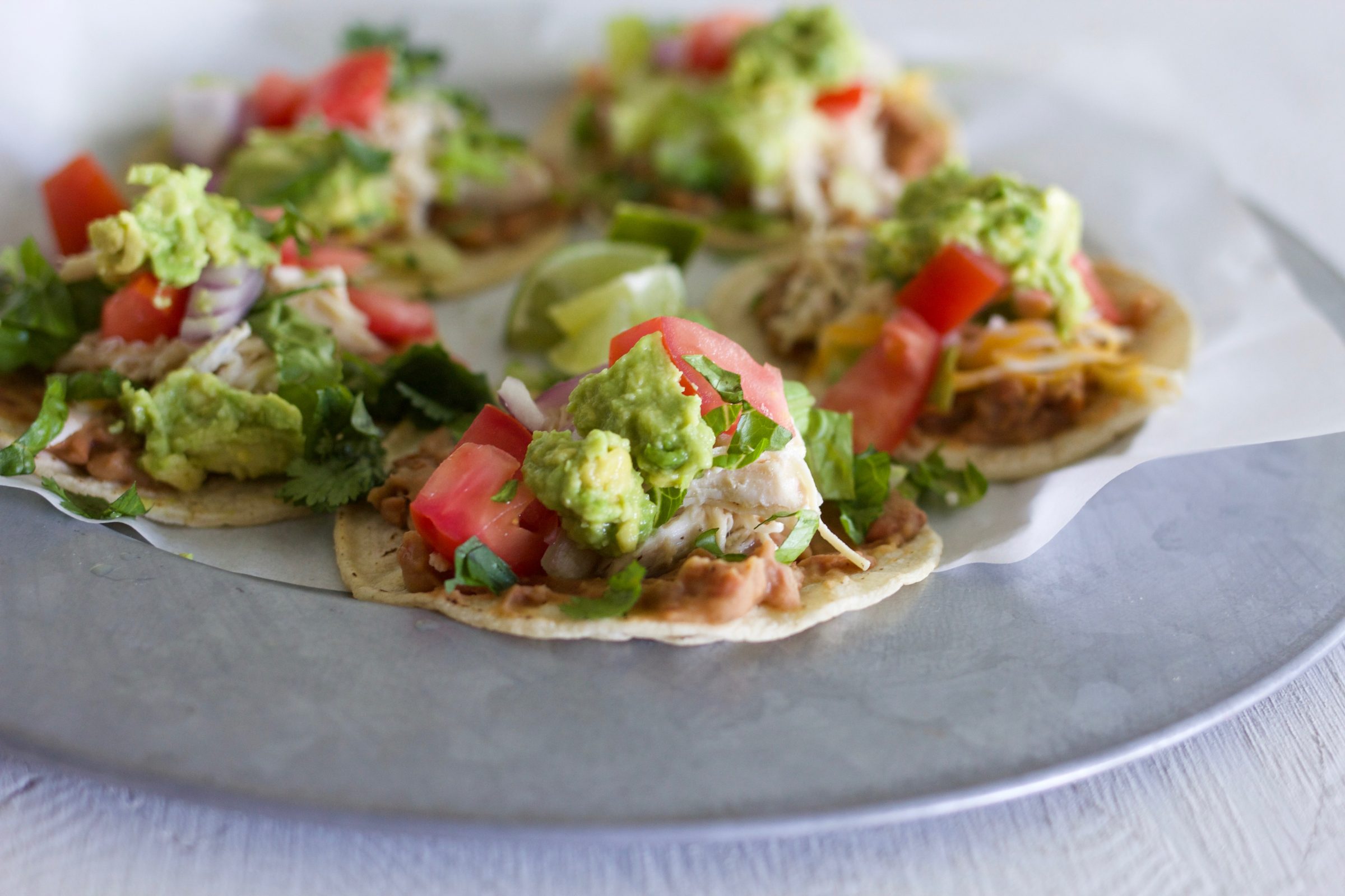 Family Style Chicken Tostadas | A Bountiful Kitchen