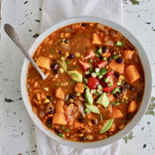 Instant Pot Sweet Potato & Black Bean Chili | A Bountiful Kitchen