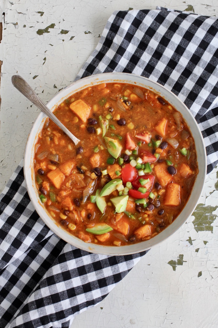 Instant Pot Sweet Potato & Black Bean Chili | A Bountiful Kitchen