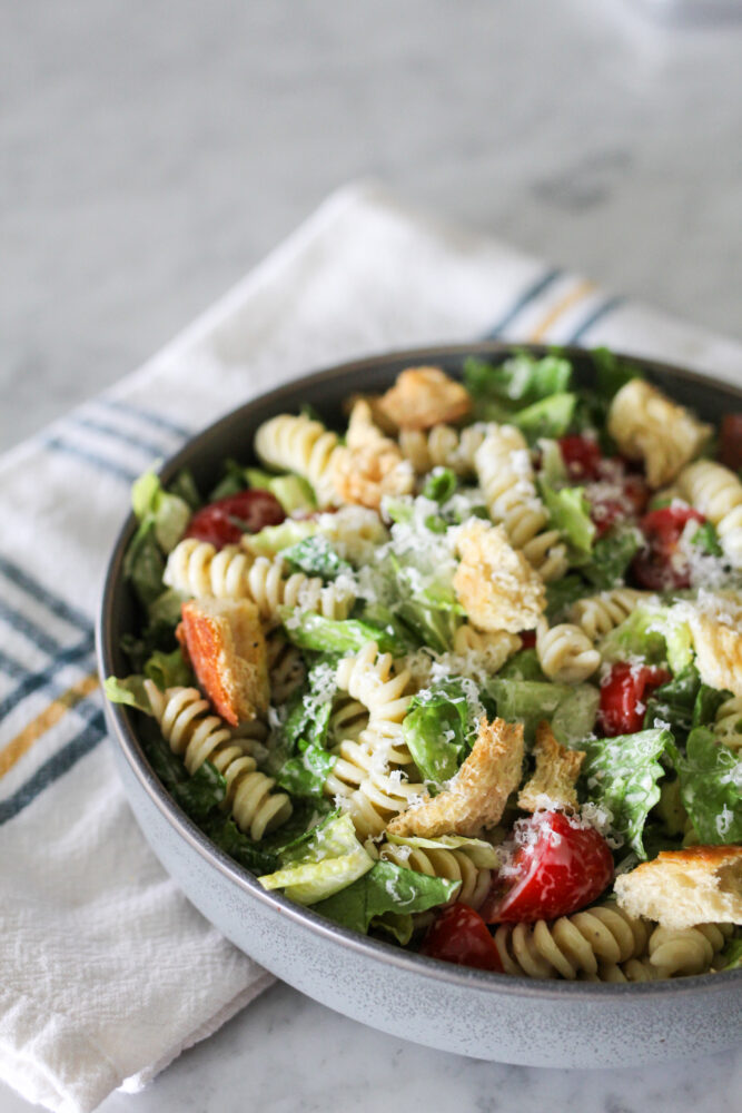 Caesar Pasta Salad | A Bountiful Kitchen