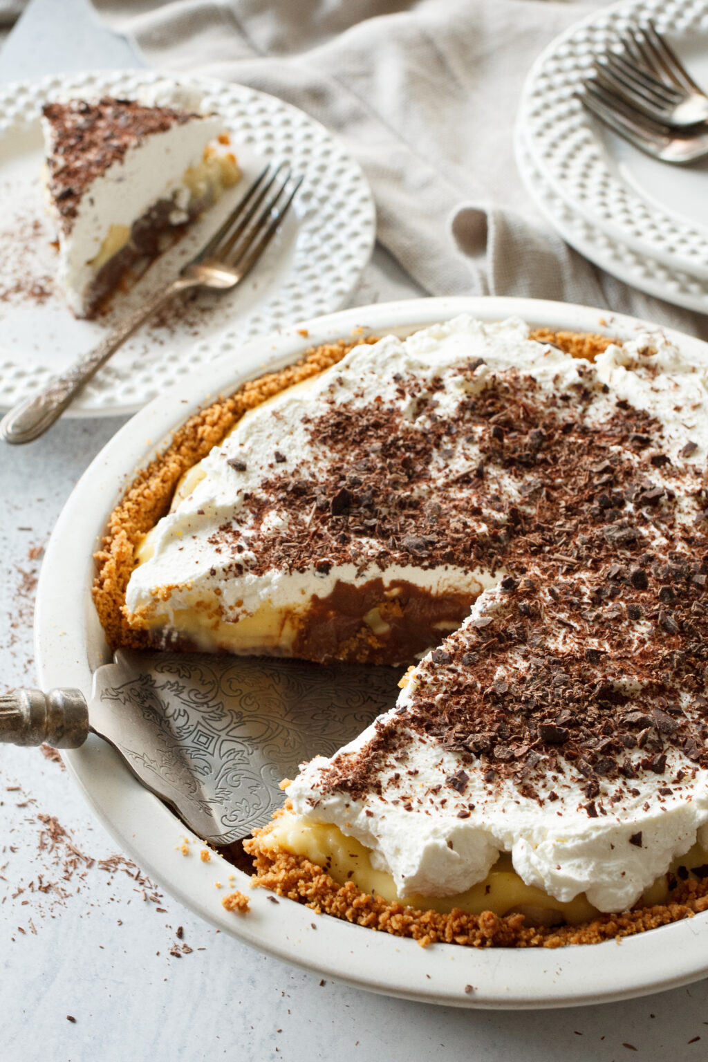 Black Bottom Banana Cream Pie | A Bountiful Kitchen