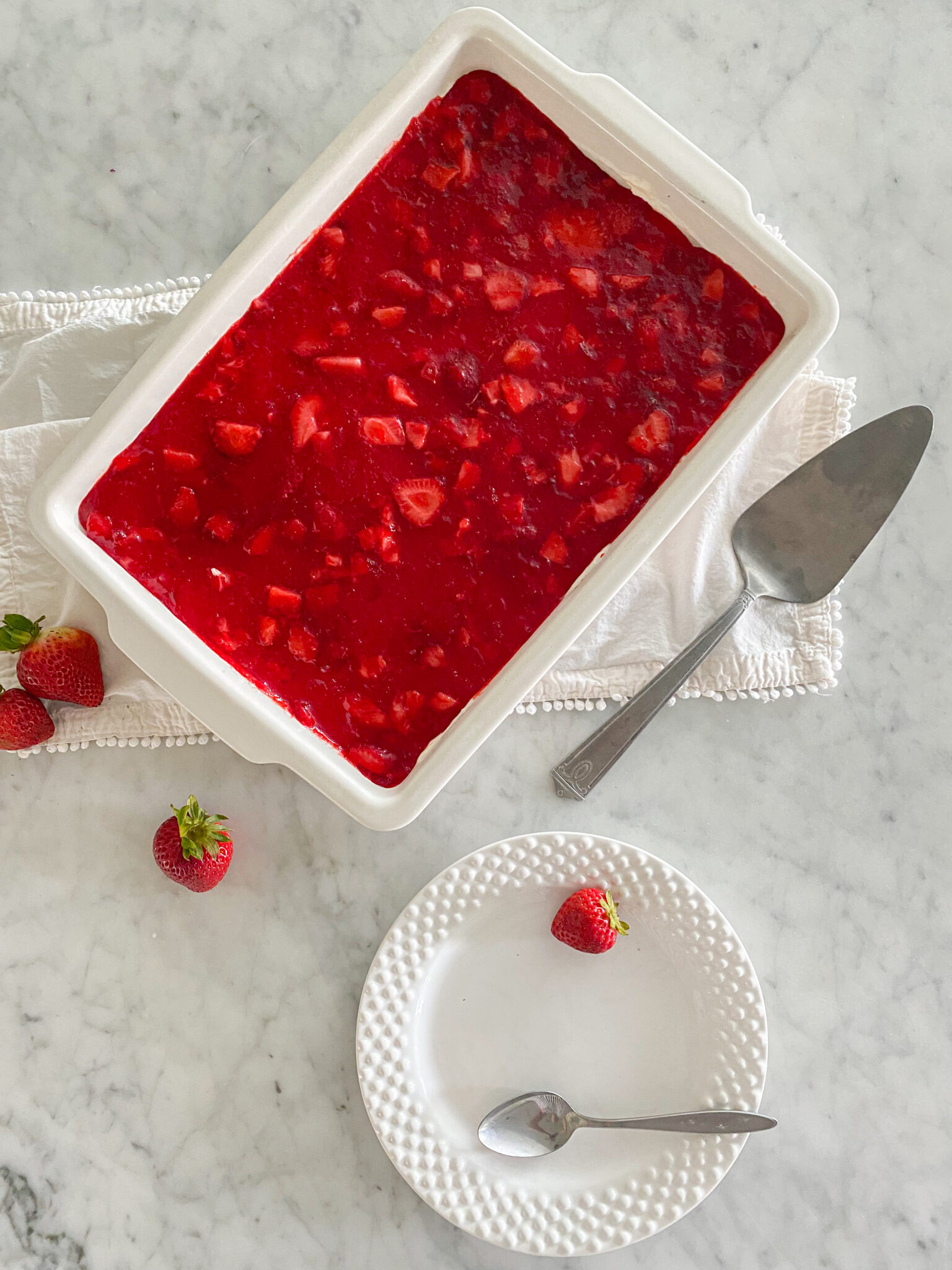 Strawberry Jello Pretzel Salad | A Bountiful Kitchen