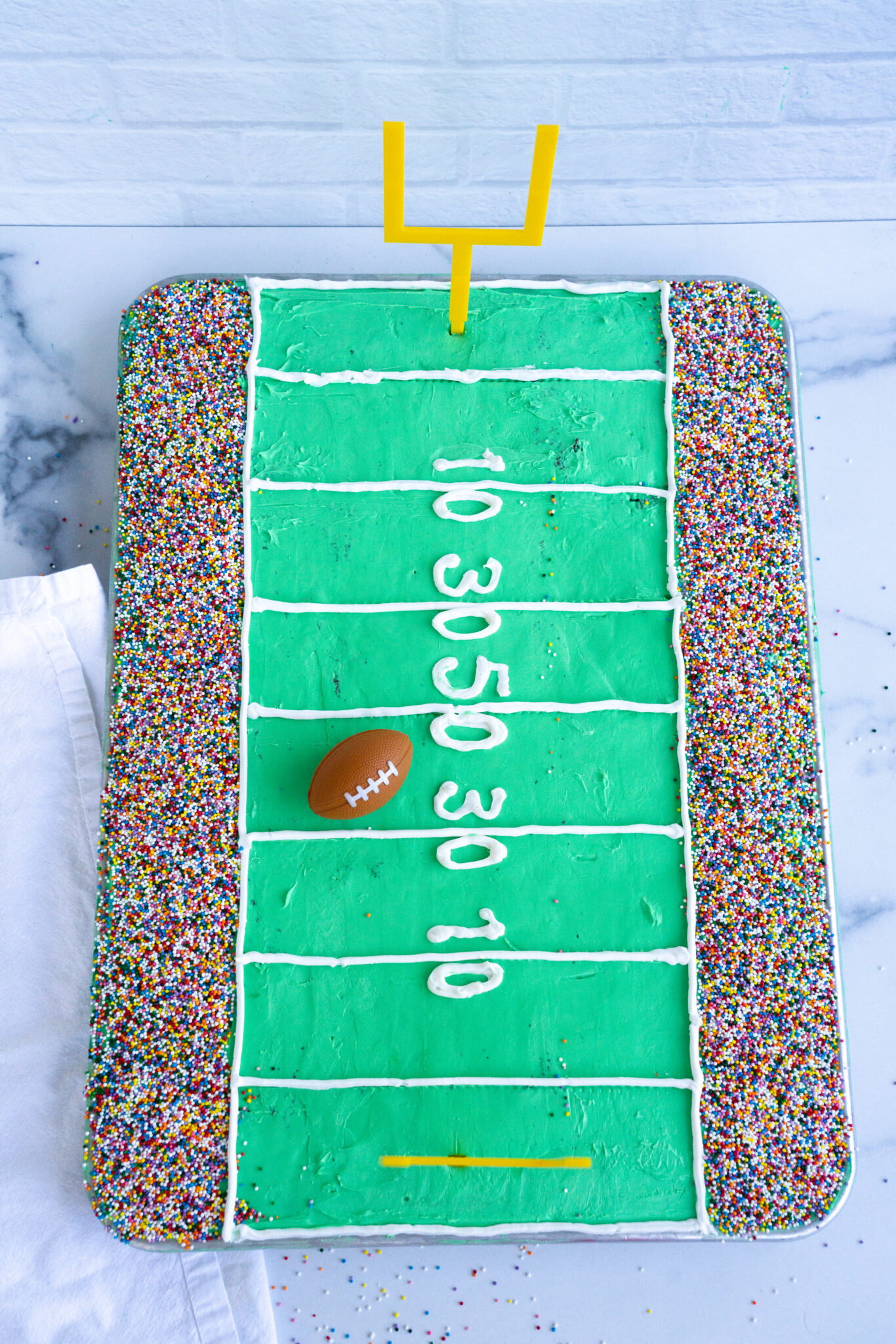 Easy Football Field Cake | A Bountiful Kitchen